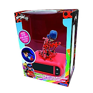 Lexibook - Miraculous Digital Alarm Clock with Night Light Snooze, Clock, Luminous Ladybug, Red colour - RL800MI