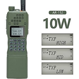 Baofeng AR-152 Military Grade 10 watt Ham Walkie Talkies for adults,long range rechargeable tactical radio with Green Speaker Mic and Tactical antenna full baofeng accessories