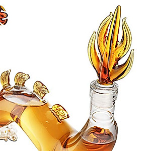 Dragon Drinking Decanter - GOT, I Drink and I Know Things - Whiskey and Wine Decanter Large 10x16" - 100% Lead-Free High Borosilicate Glass, - The Wine Savant Handblown Glass. Movie Night! (600ml)