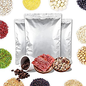 5 Gallon Mylar Bags with 2500CC Oxygen Absorbers and Labels, Zipper Resealable Pouches Heat Sealable Bags for Long Term Food Storage (10 pcs)