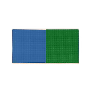 Contender Time-2-Play 30.75" W Rectangular Blue & Green Duplo Blocks Compatible Play Table with 20" Long Legs, Natural Finish Children Activity Play Table, Solid Wood Desk for Playroom