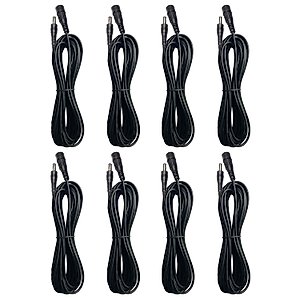 Power Extension Cord, 8 Pack DC 12v 10ft 2.1mm x 5.5mm Power Adapter Supply Camera Extension Cable for CCTV Wireless IP Security Camera, LED Strip, Car, Monitors,DVR, Audio Camera,Router (8 Pack)