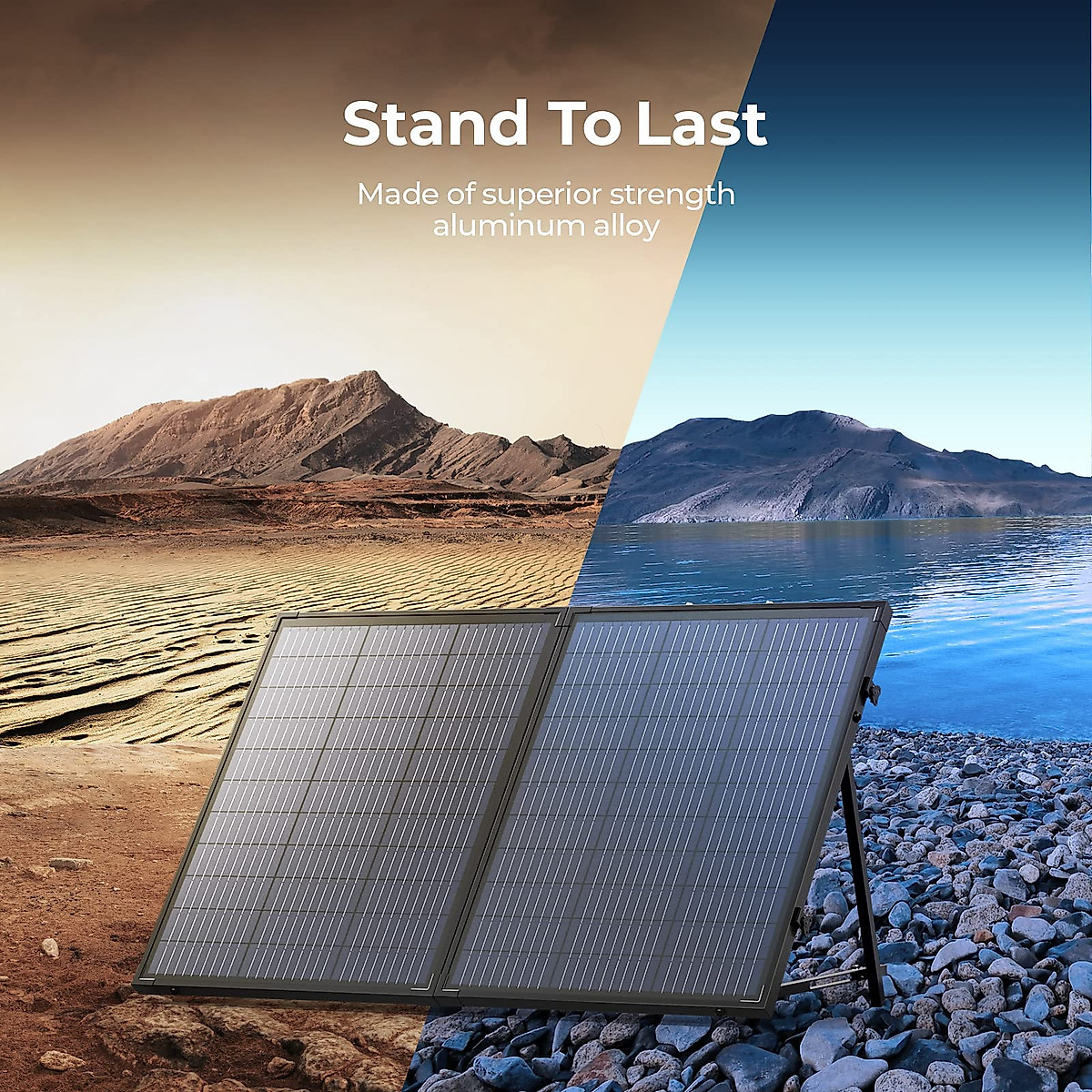 BougeRV 120W Portable Solar Panel, with Suitcase, Self-Supportable Kickstand, Foldable Lightweight Solar Charger for Outdoor Generator Power Station, RV, Camping Off-Grid Black