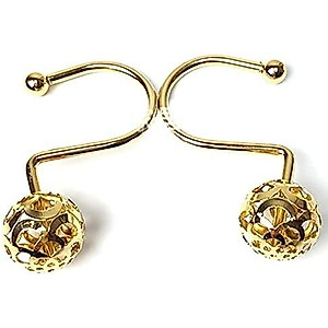 12 Count Gold Shower Curtain Rings Hooks Easy Roller Ball Shower Curtain Rings Hooks