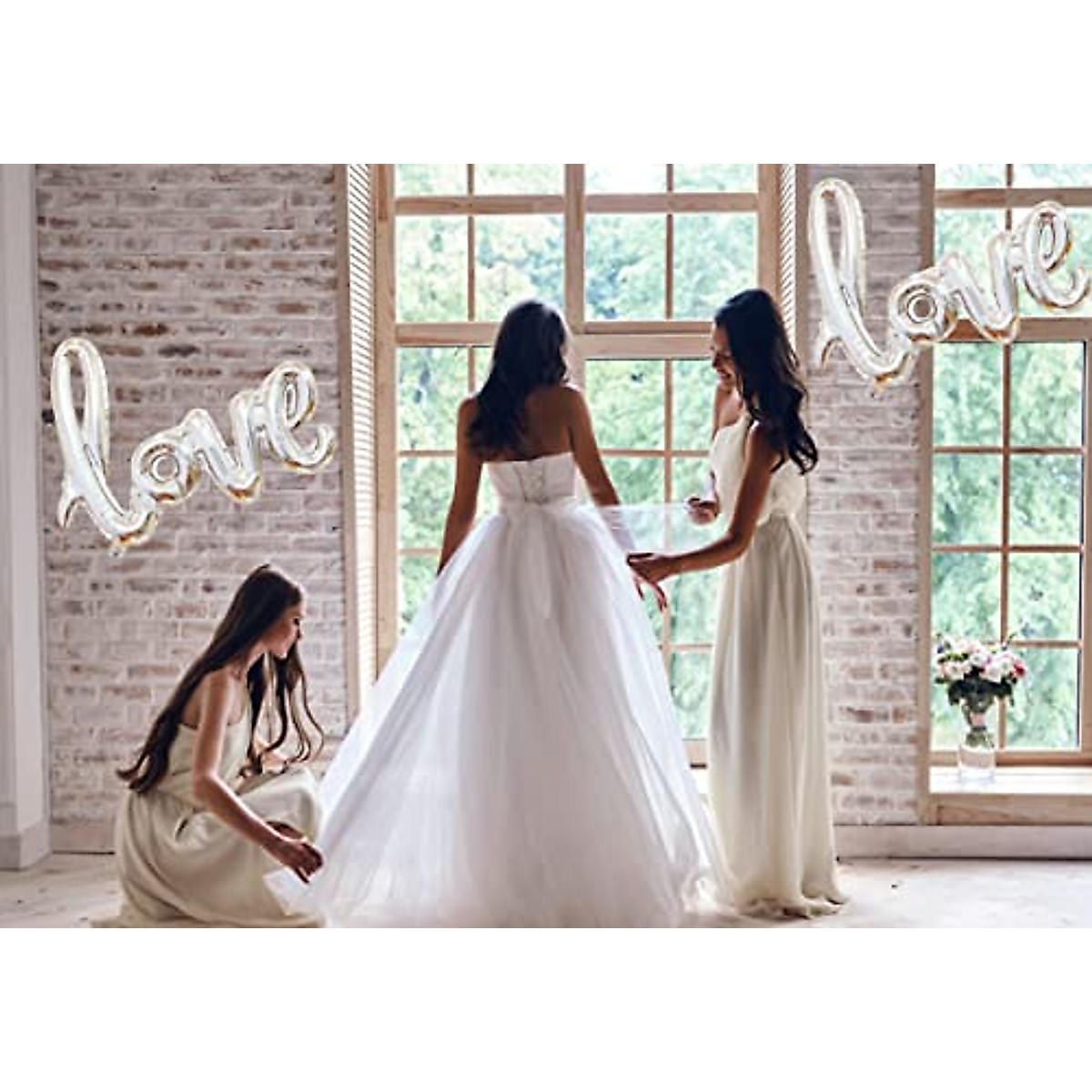 40Inch Silver Love Balloon for Bridal Shower Wedding Valentine's Day Supplies 2Pcs