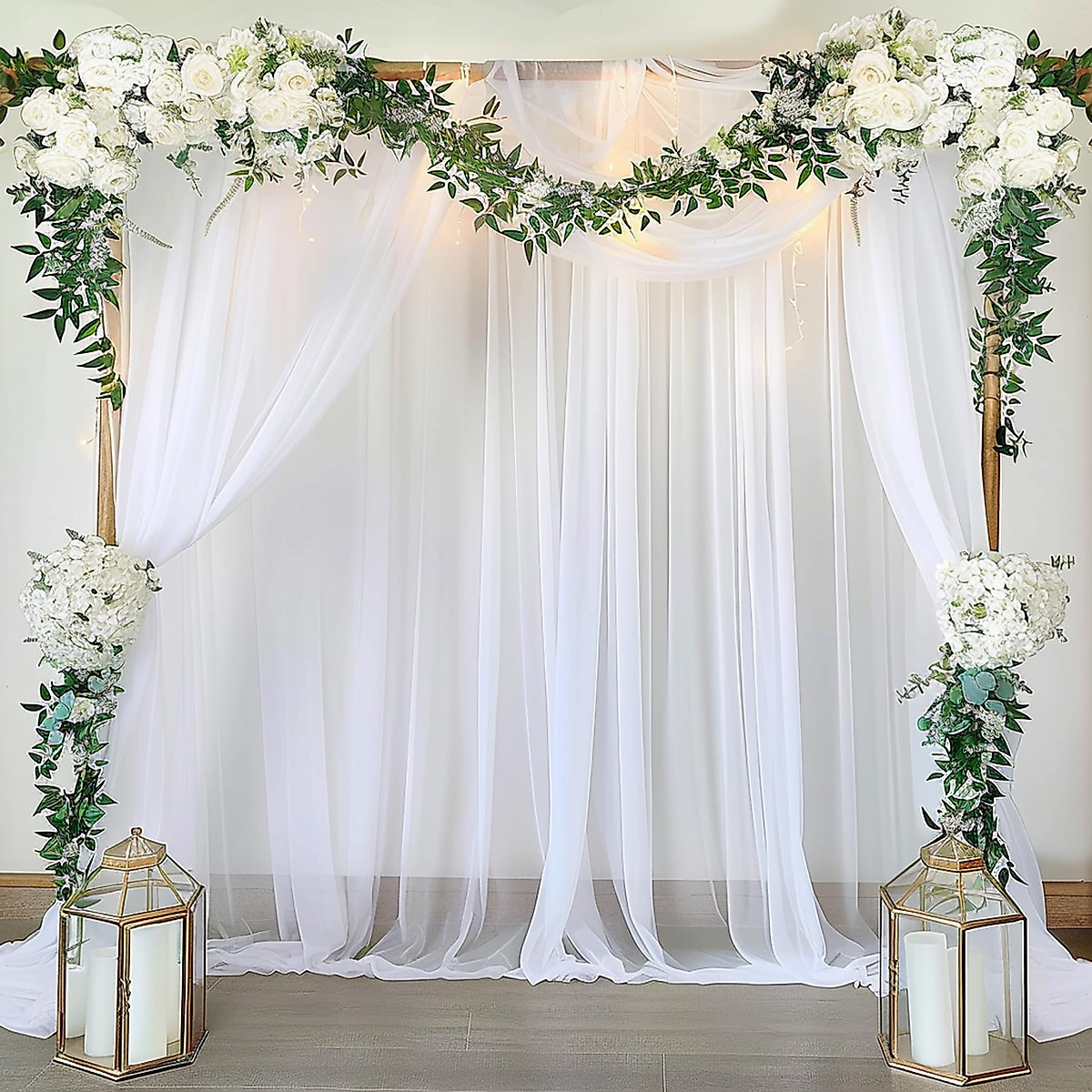 Elegant 10ft White Tulle Backdrop for Weddings & Events