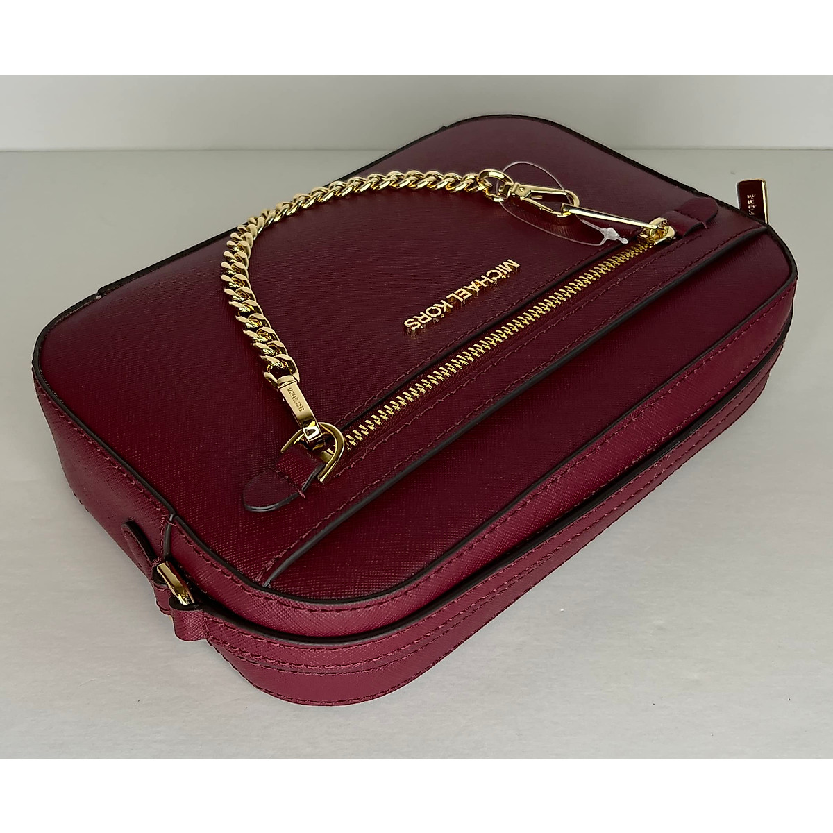 Michael Kors Jet Set Large Chain Crossbody Bag bundled with with SM TZ Coinpouch Wallet Purse Hook (Mulberry/Signature MK Mulberry