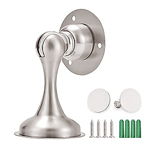 Magnetic Door Stop 6 Pack Magnetic Door Stopper Brushed Nickel No Need to Drill Magnetic Door Stops Stainless Steel Magnetic Door Holder Soft-Catch Magnet Door Stopper Hold Door Open