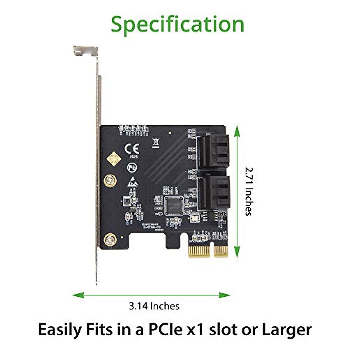 IO Crest 4 Port SATA III Expansion Card with Low Profile Bracket - 6Gbps SATA 3.0 Controller PCI Express x1 ASMedia 1064 for Windows10/8/7/XP/Vista/Linux