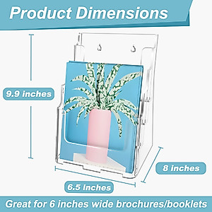 MaxGear Brochure Holder 4 Tier 6x9 inch Brochure Display Stand Flyer Holder Acrylic Brochure Holders Clear Pamphlet Holder Display Stand Literature Holder Wall Mount or Countertop, 2 Pack