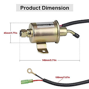 WATERWICH Electric Fuel Pump Compatible with Onan Microquiet 4000 A029F889 E11007 4kyfa26100k 4KW Generator Gas Pump Replacesment for 149-2331 149231101 149-2311-02 149-2311-01