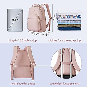 LIGHT FLIGHT Laptop Backpack for Women Computer Bag 15.6 Casual Notebook Back packs for Work Travel Business Trip College, Practical Gift for Women and Family Pink