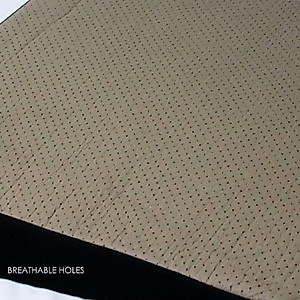 YupbizAuto New Breathable Comfortable Ergonomic Orthopedic Wedge Car Seat Office Chair Back Support Cushion and Lumbar Twin Pack (Tan Leatherette)