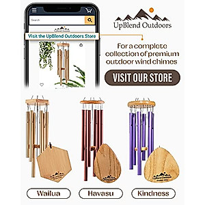 UpBlend Outdoors Wind Chimes for Outside - 28" Brown Windchimes Outdoors, Harmonic Wind Chime Gifts for Women, Ideas for Mom, Grandma, for Gardeners Outdoor Porch
