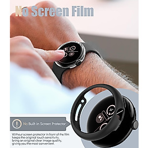 Seltureone 4 Packs for Google Pixel Watch 2 /Pixel Watch Case Anti-Scratch and Anti-Vibration Hard PC All-Around Protective Case[No Screen Protector Included],Clear Clear Black Sliver