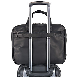 Kenneth Cole Reaction Out Of The Bag' Manhattan Colombian Leather RFID 15.6" Laptop Briefcase, Black, One Size