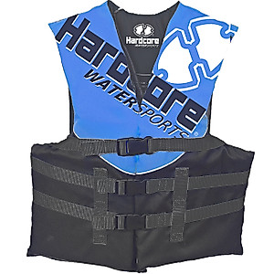 Hardcore Coast Guard Type III PFD for Youth; Life Vest Flotation Device; Life Jacket Paddle Vest for Big Kids from 50-90 pounds; Jet ski, Wakeboard, Hardshell Kayak Life Jacket
