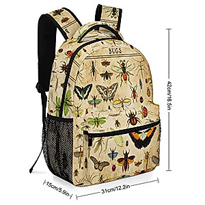 Xvx-Boom Vintage Bugs Backpack Fashion Print Work Travel Schoolbag Practical Gift Adjustable Laptop Backpack Unisex