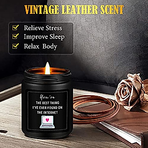 SOGLIM Internet Dating Gifts, Met Online Dating Gifts - Happy One Year Anniversary Boyfriend, Partner Anniversary - Gifts for Wedding Anniversary Husband, Wife, Girlfriend - Romantic Candles