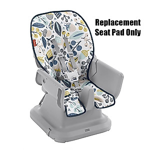 F-Price Replacement Part for Fisher-Price Highchair - GVH09 ~ Space-Saver High-Chair Booster Seat ~ Navy Foliage ~ Replacement Seat Pad,Blue, White