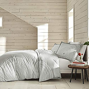 Marimekko - Queen Comforter Set, Smooth Cotton Percale Bedding with Matching Shams, Medium Weight Home Decor (Fokus Grey, Queen)