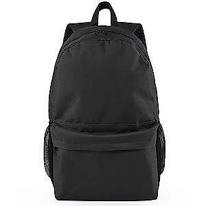 Keepcross Backpack for School Lightweight Bookbag Black Backpacks for Men and Women,College,Travel,Work (Black)
