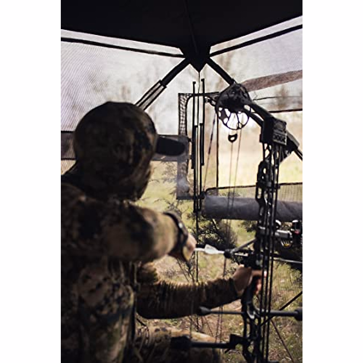 Muddy Outdoors Prevue 4-Person Heavy-Duty Camo Hunting Ground Blind, Mossy Oak Elements Terra (PVB4)