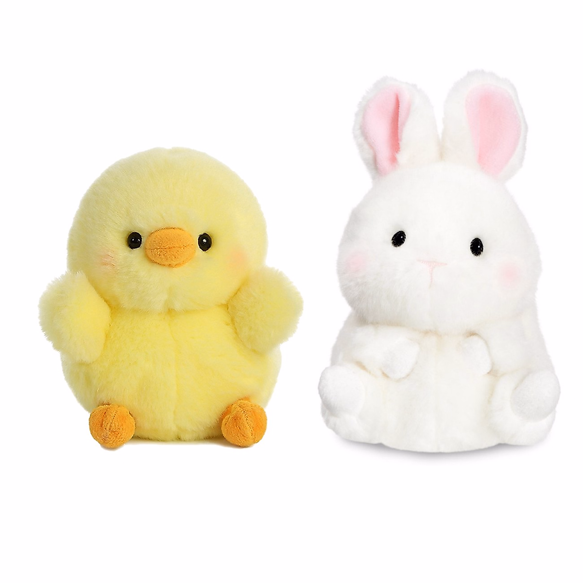 Aurora Bundle of 2 5" Beanbag Stuffed Animals: Chickadee Chick and Bunbun Bunny