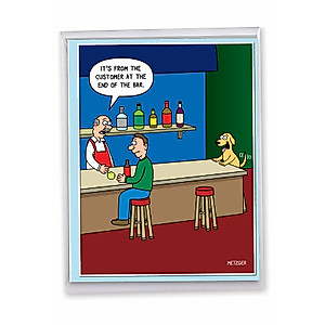 NobleWorks - Big Funny Birthday Greeting Card 8.5 x 11 Inch with Envelope (1 Pack) Large Jumbo Bday Puppy Dog Customer J3672BDG