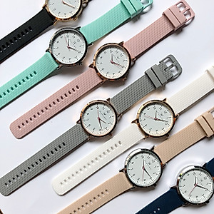 Wristology Quick Release Easy Change Replacement Soft Silicone Rubber Watch Band Strap for Men Women 18mm (Navy Blue) SB02-18