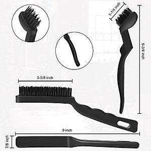 VASTOOLS Wire Brushes Pack of 6. for Cleaning Welding Slag, Rust and Dust. 9" and 6-3/4" Brass, Nylon, Stainless Steel Brushes with Rigid Handle