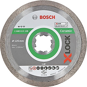 Bosch Professional 2608615138 Standard Diamond Cutting Disc for Ceramic X-Lock, Diameter 125 mm, Bore Diameter 22.23 mm
