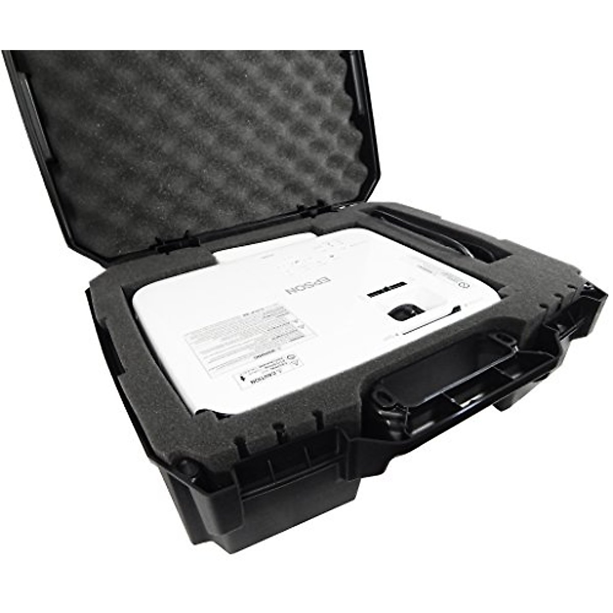 CASEMATIX Projector Travel Case with Customizable Foam Compatible with Epson PowerLite 1781W, V11H79602 and Other LCD Portable Projectors and Accessories - Includes Case Only for Home Theater Devices