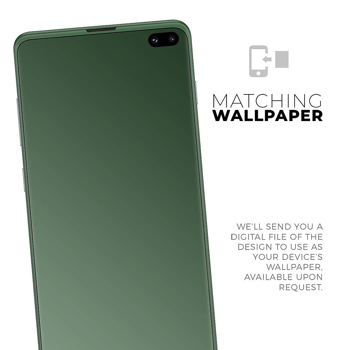 DesignSkinz Solid Hunter Green Protective Vinyl Decal Wrap Skin Cover Compatible with The Samsung Galaxy S20 (Screen Trim & Back Glass Skin)