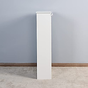 Wooden Shoe Cabinet with 3 Flip Drawers, Freestanding Shoe Storage Organizer with Louvered Door and Adjustable Shelf, Modern White Narrow Shoe Storage Cabinet for Entryway, Holds 12 Pair Shoes