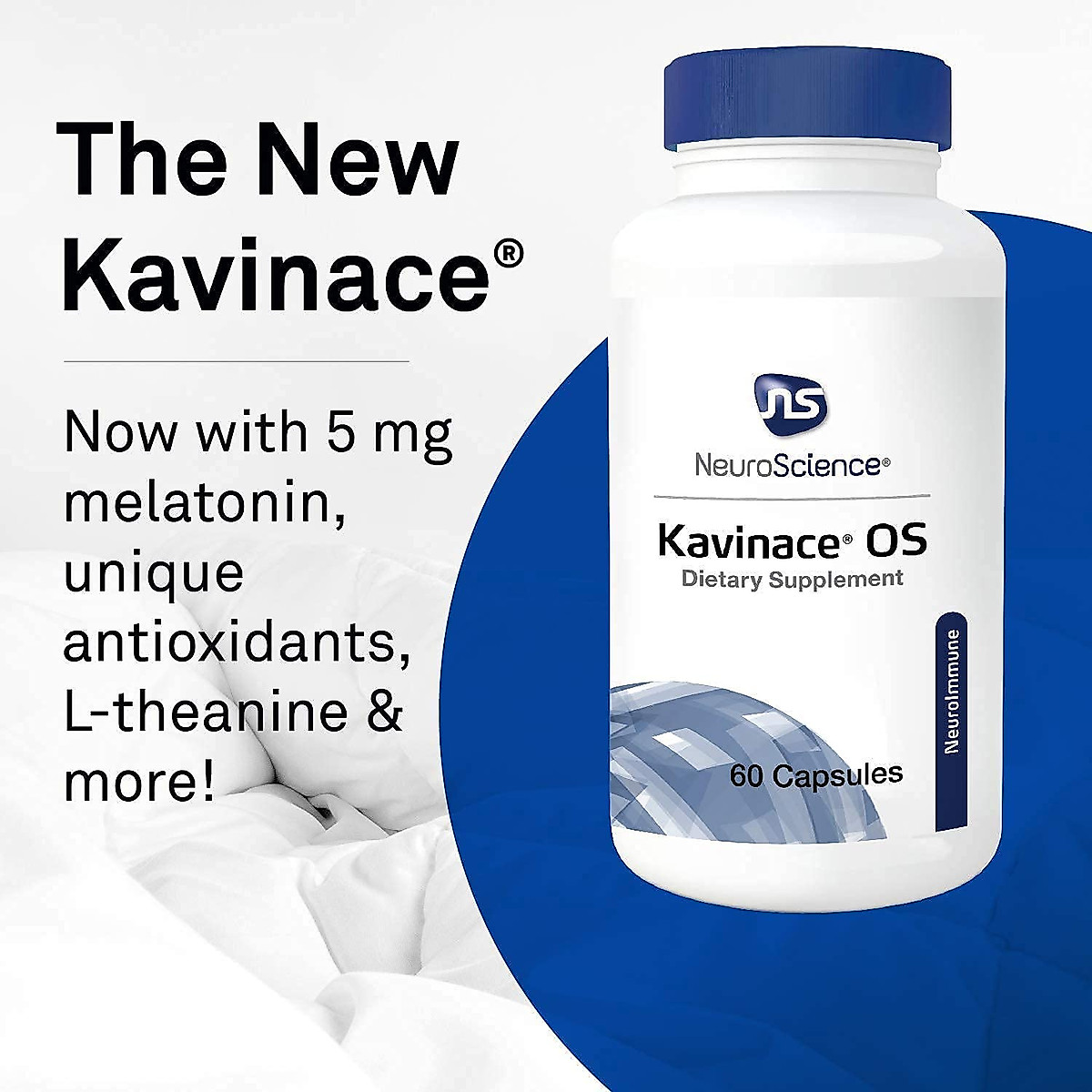 NeuroScience Sleep + Calm Support Set - Kavinace OS + Calm CP - Quick Sleep Support Kavinace with Melatonin, L-Theanine + Botanicals, Calm CP Cortisol & Adrenal Support (2 Products)