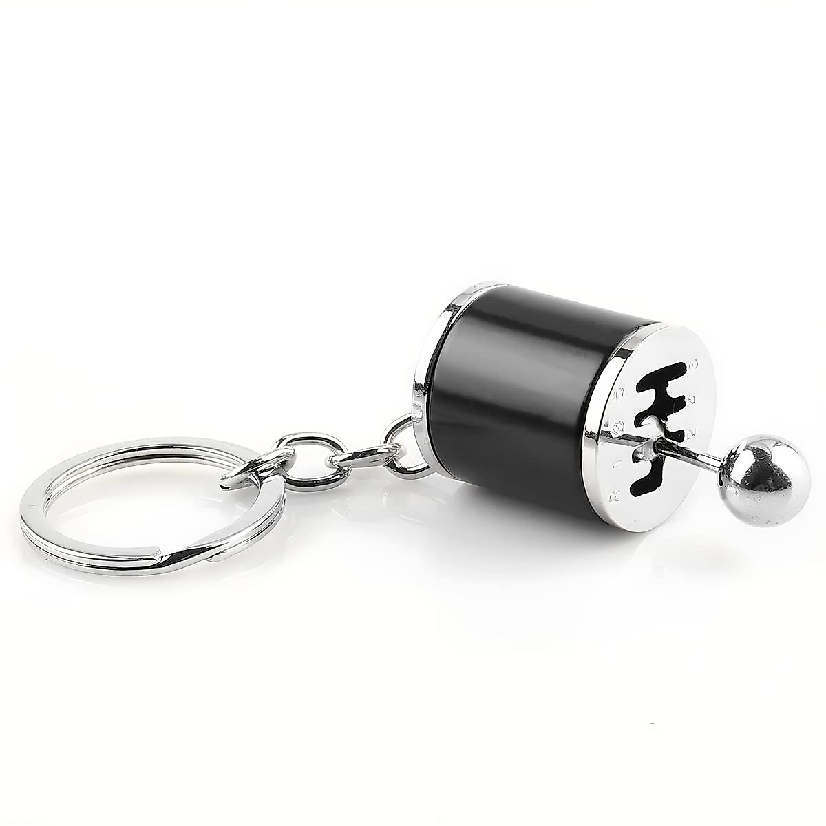 Car Shifter Gear Keychain, 6 Speed Shifter Keyring Gadgets, Car Shift Lever Manual Transmission Gearbox Pendant Accessories (Black)