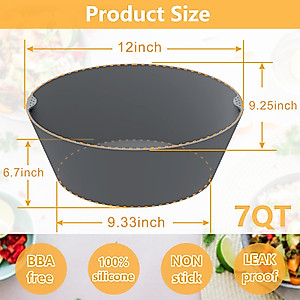 Silicone Slow Cooker Divider fit for Crockpot Leakproof Anti-Slip Reusable Insert Cooking Liner for 7-8QT Oval Slow Cookers Kitchen Accessories BPA Free Dishwasher Safe 1 Pack