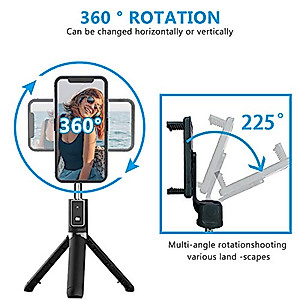 Selfie Stick Tripod, Extendable Selfie Stick with Detachable Wireless Remote and Tripod Stand Selfie Stick for iPhone pro/11/11 pro/X/8/7/6s/6,Samsung Galaxy S10/S9/S8/S7/Note 9/8,Huawei and More