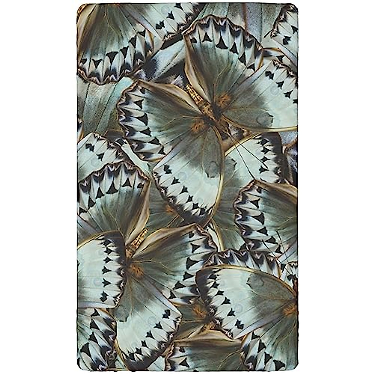 Exotic Themed Fitted Mini Crib Sheets,Portable Mini Crib Sheets Ultra Soft Material - Crib Mattress Sheet or Toddler Bed Sheet,24“ x38“,Almond Green Black