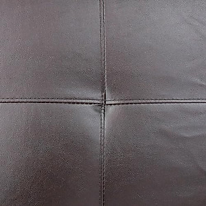 Evedy Faux Leather Sofas & Couches,Modern L-Shaped Modular Couch Upholstered 6 Seaters Sectional Sofa Couch W/Storage Ottoman, Living Room Furniture Set for Small Apartment-Brown