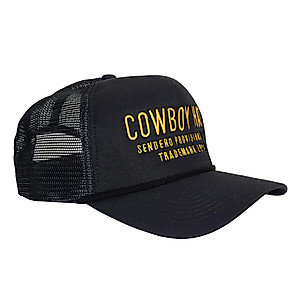 Sendero Provisions Co. Cowboy Hat Embroidered Logo Snapback Trucker Cap One Size (Black/Gold)