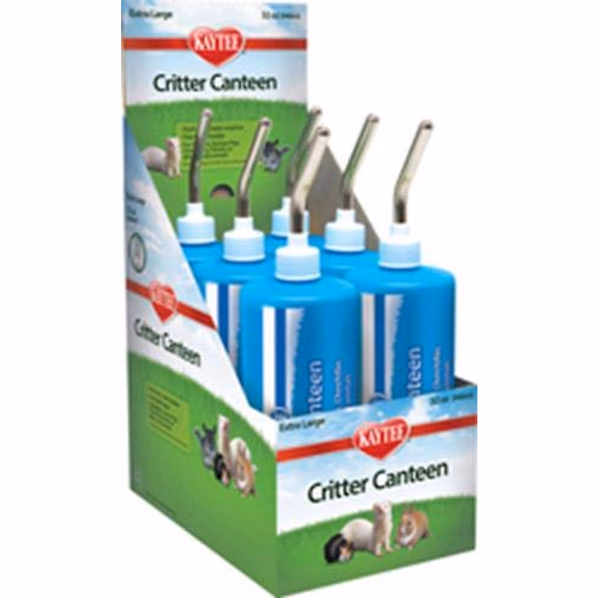 Kaytee Critter Canteen Water Bottle Display, 32-Ounce (Pack of 6)