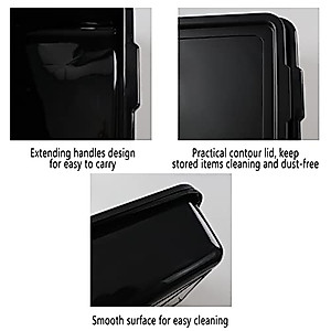 Yuright 4 Pack Black Bus Tub with Lids, 13 L Food Grade Commercial Bus Tubs