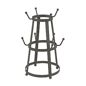 Spectrum Diversified Stripe 10 Holder Bold Countertop Tree, Mug & Teacup Rack Bar & Kitchen, Coffee Corner Cup Storage, Industrial Gray