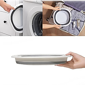 Kvoike 12.2" Foldable washbas, Multipurpose Plastic Washing Basin,Lightweight Collapsible Wash Basin,for Camping Supplies, Marine, Camper Accessories for Travel Trailers