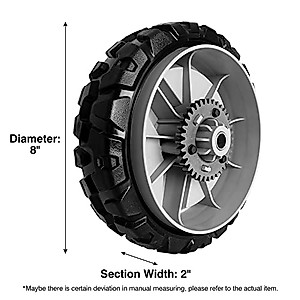 Replacement 580365301 Wheel Compatible with Hus qvarna Lawn Mower - 2 Pack Drive Wheels Compatible with HU675AWD, HU700AWD, HU725AWD, HU800AWD, L321AH, LC221A, Craftsman GCV-160 Mower, 8 inch