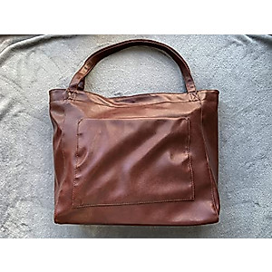 Women's Tote Shoulder Bag Soft Leather Handbag Large Capacity Purse (Coffee)