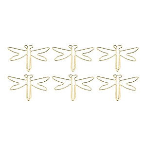 Pssopp 100Pcs Cute Paper Clips, Dragonfly Shaping Funny Paper Clips Bookmarks Planner Clips for Office School Home Desk Organizers