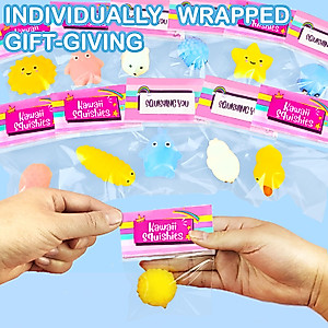 Kannove Mini Kawaii Mochi Squishy Party Favors Toys for Toddlers (24 Pack), Kids Goodie Bag Stuffers Fillers, Small Classroom Treats Prizes Gifts for Boys Girls